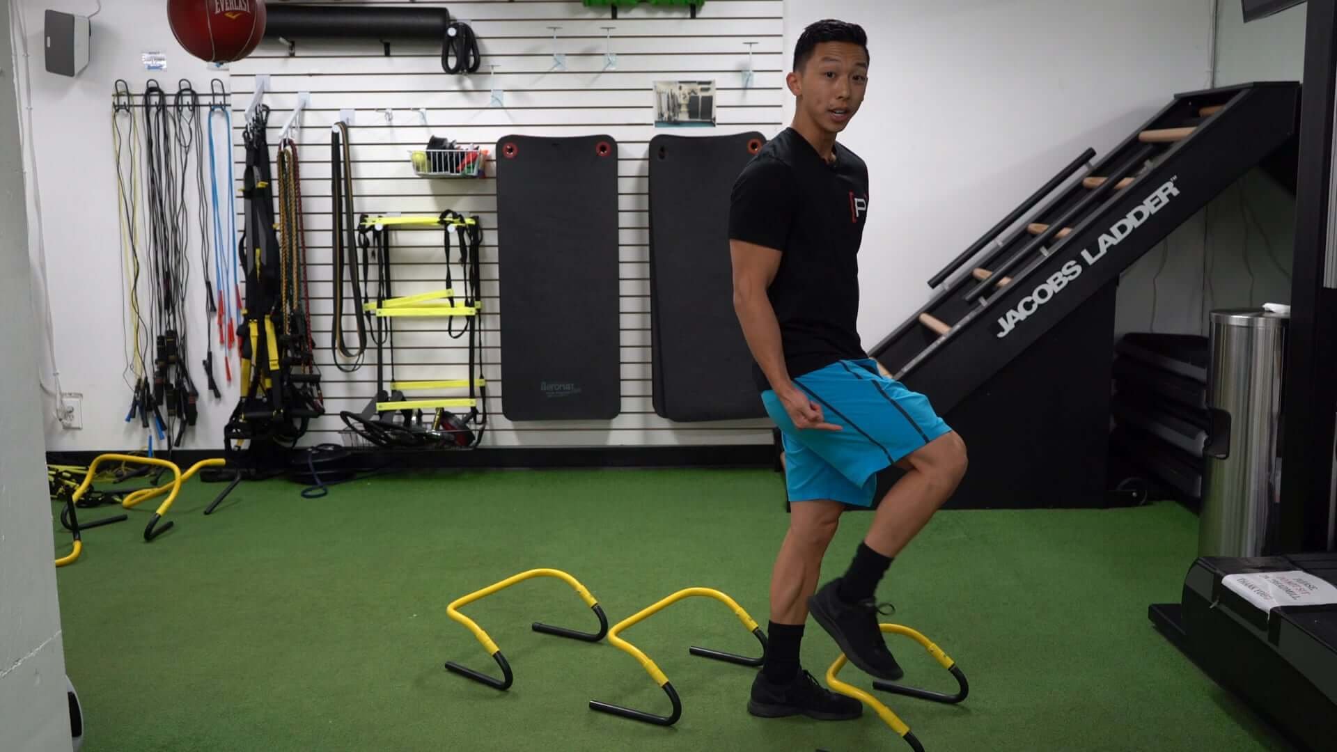 Retro Gait Training Over Hurdles (with Involved Leg) - [P]rehab