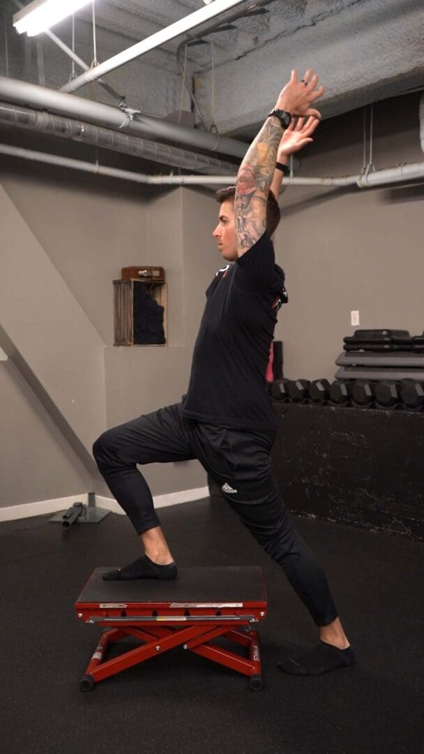 Standing Hip Flexor Stretch - Dynamic, Arm Elevation - [P]rehab