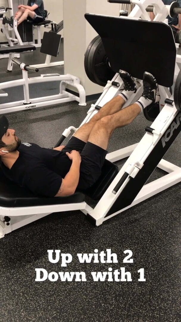 Double Leg Heel Raise On Leg Press With Single Leg Descend - [P]rehab