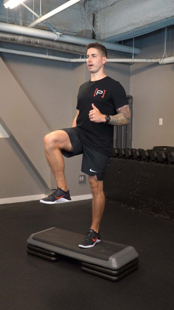 Anterior Step Up To Single Leg Balance - [P]rehab