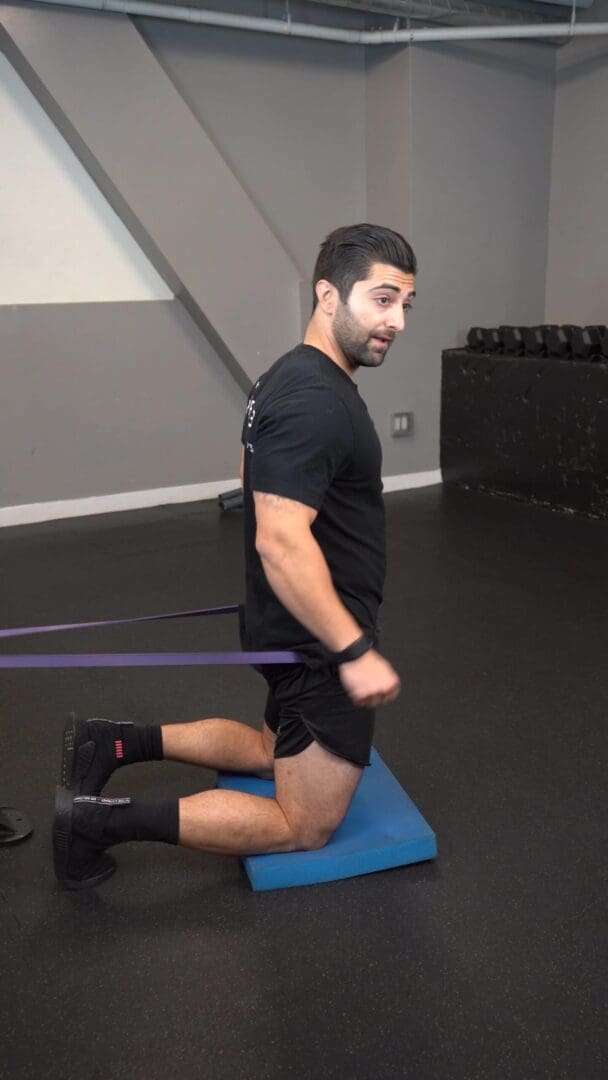 Tall Kneeling Hip Hinge Resisted Standing P Rehab