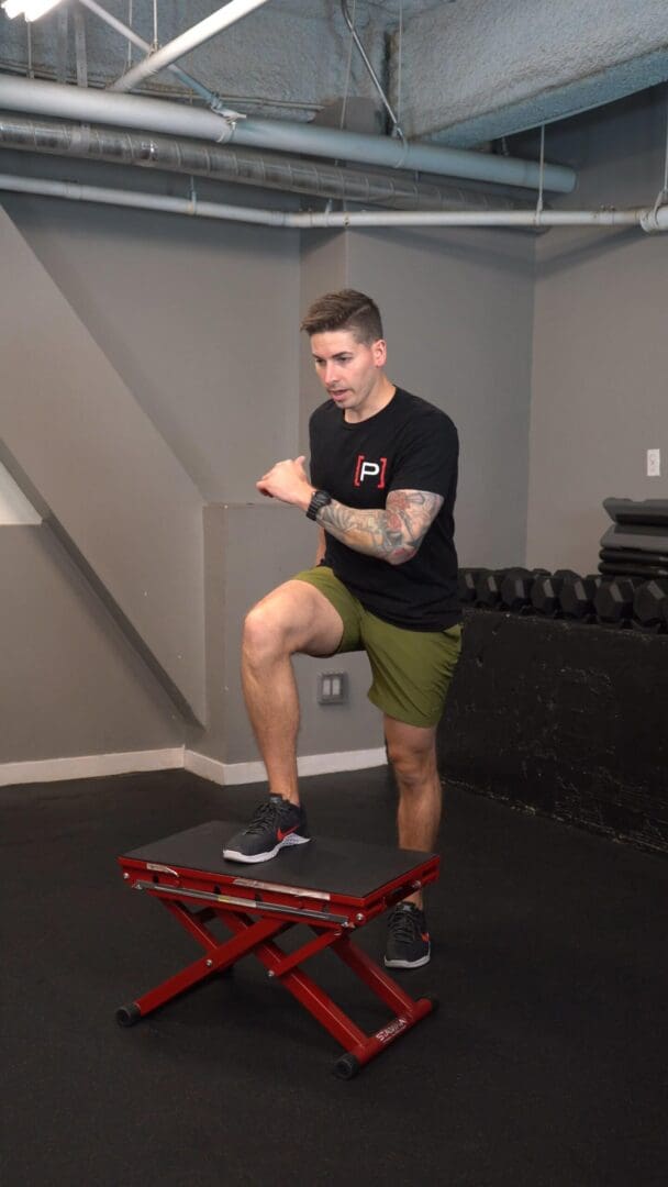 Forward Step Up - Hop, Knee Drive - [P]rehab