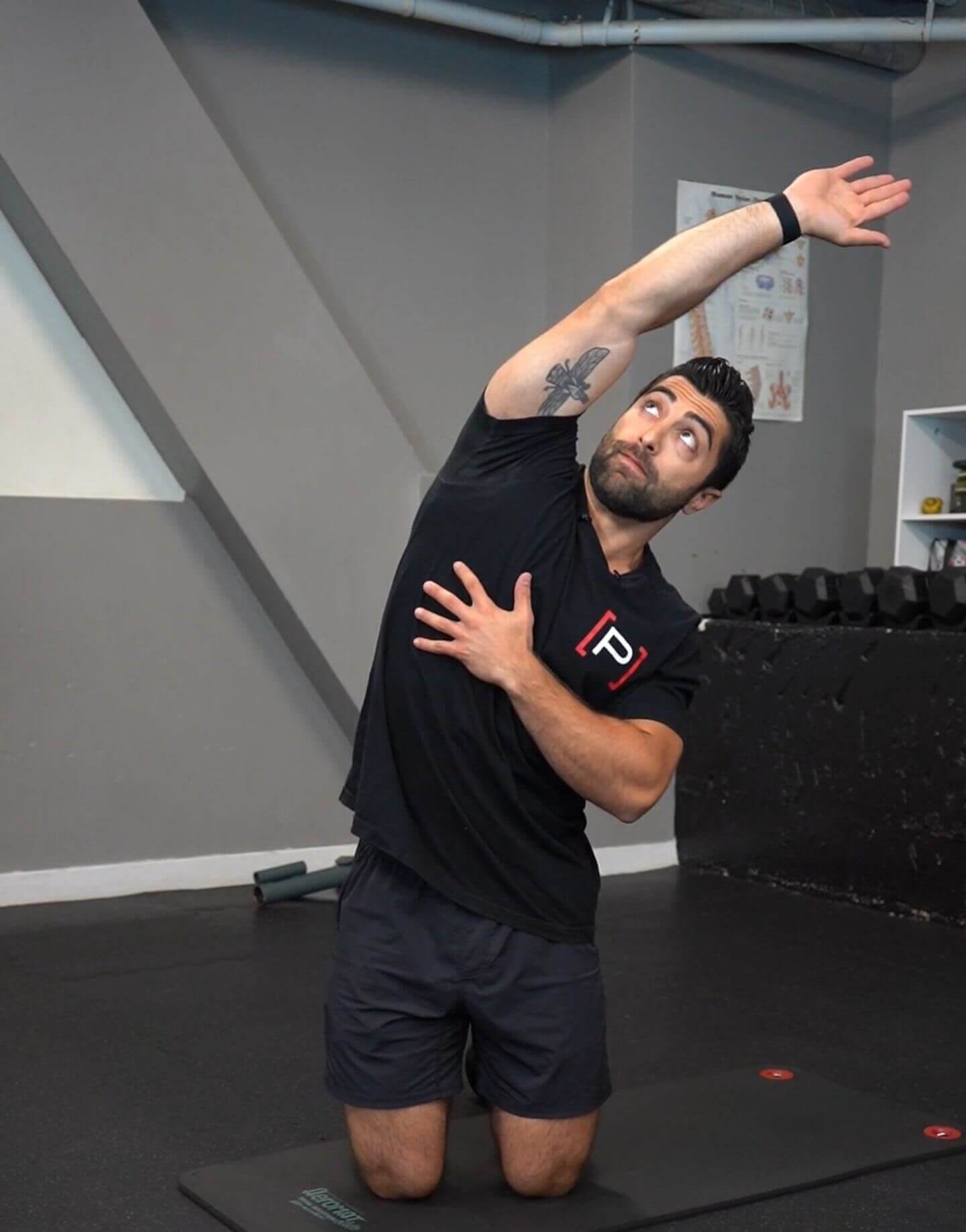 Tall Kneeling Lateral Reach Over - [P]rehab