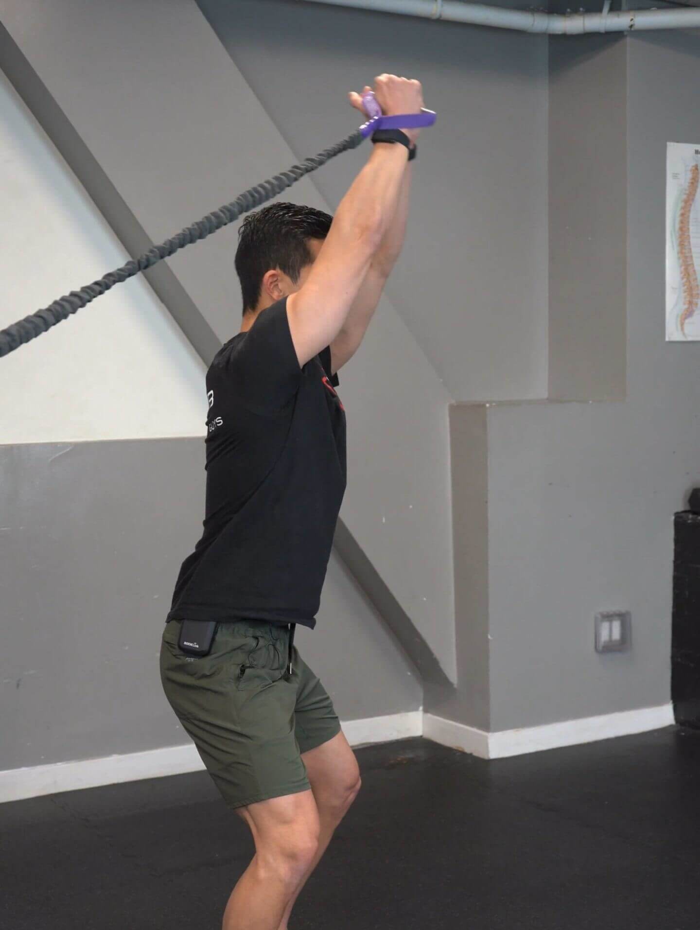 Pallof - Step, Arms Extended, Overhead - [P]rehab