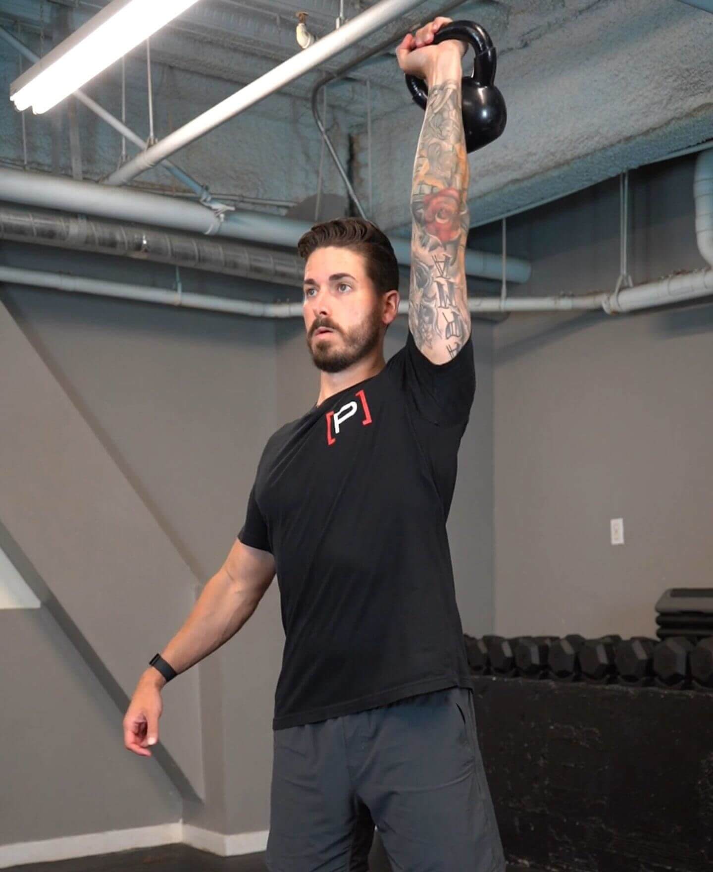 Single Arm Power Clean To Overhead Press - Kettlebell - [P]rehab