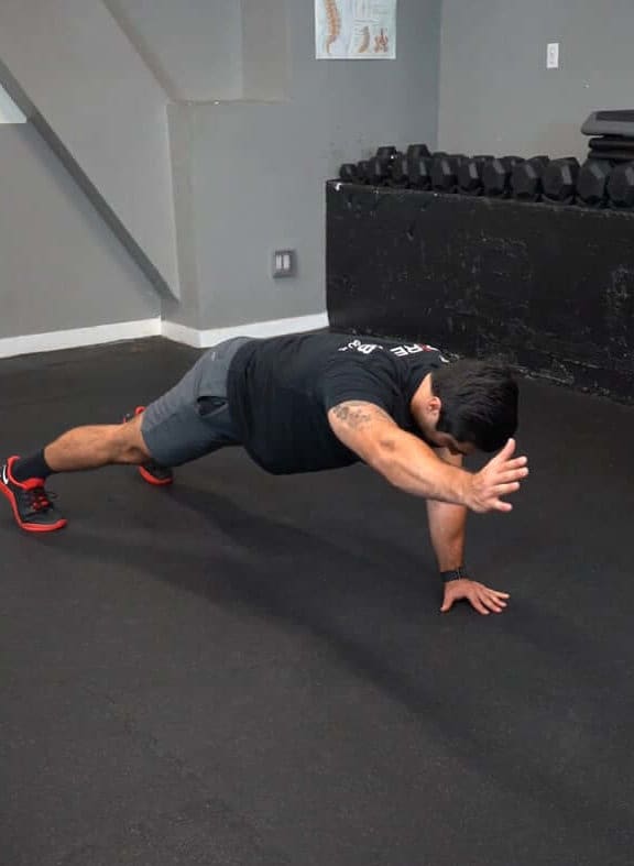 Three Point Tall Plank - Arm Raise - [P]rehab