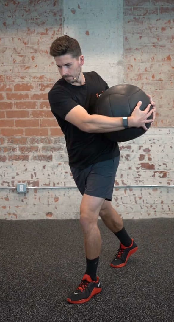 Split Stance Trunk Rotation - Medball - [P]rehab