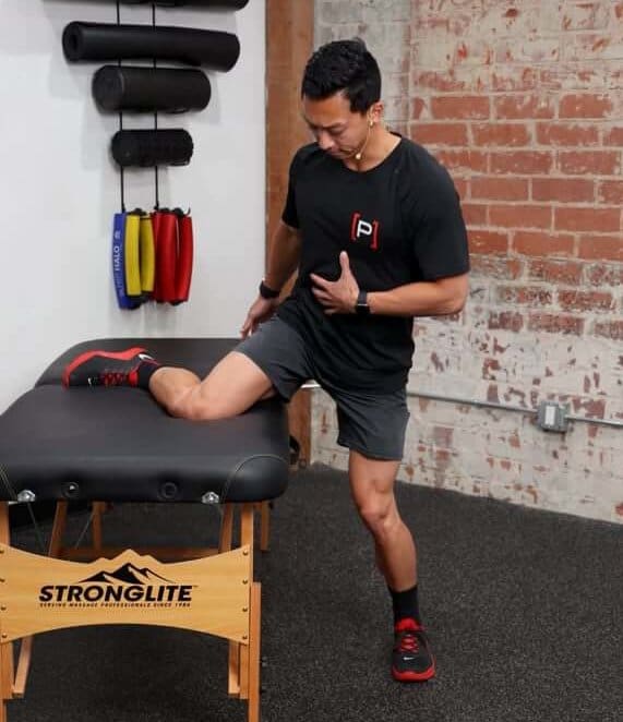 Standing Hip Mobilization - Internal Rotation, Box - [P]rehab